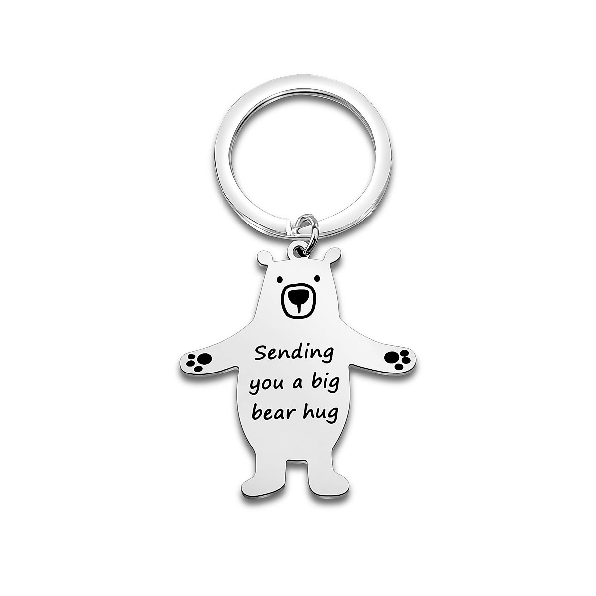 WUSUANED Long Distance Hug Jewelry Sending You A Big Bear Hug Keychain Long Distance Relationships Gift Isolation Missing You Gift (big bear hug keychain)