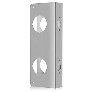 Stainless Steel Lock and Door Reinforcer for Reinforcing and Repairing Doors, Add Extra Security to Your Home and Against Home Invasion, 5-1/2 in, 2-3/8' x 1-3/4 in