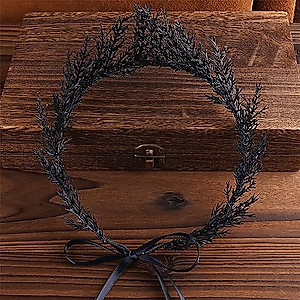 MOSTORY Handmade Gothic Black Flower Crown- Elf Dark Headband Fairy Woodland Headpiece Elven Forest Circlet for Halloween Renaissance Goth Wedding Cosplay Photo Prop