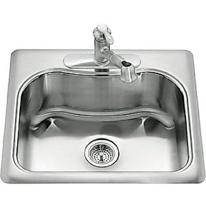 KOHLER K-3362-1-NA Staccato Single-Basin Self-Rimming Kitchen Sink, Stainless Steel