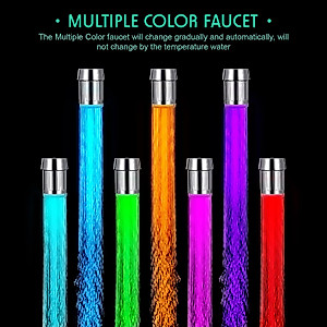 6 Pieces LED Water Faucet Light Color Changing Faucet for Kitchen and Bathroom, 34 x 25 mm