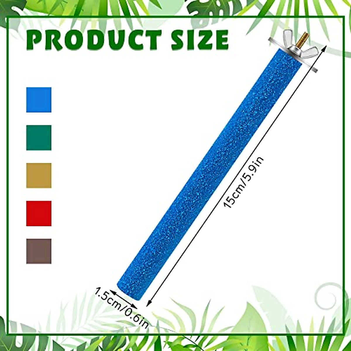 10 Pieces Bird Perch Stand Parrot Stand Paw Grinding Stick Parrot Perch Rough Surfaced Bird Cage Stand Colorful Wooden Parakeet Perch Bird Toys for Cockatiels Bird Cage Accessories