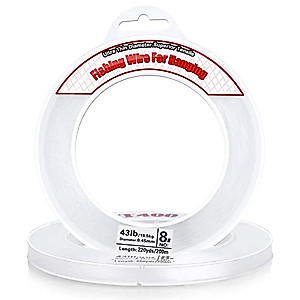 Clear Fishing Wire, Acejoz 656FT Fishing Line Clear Invisible Hanging Wire Strong Nylon String Supports 43 Pounds for Balloon Garland Hanging Decorations