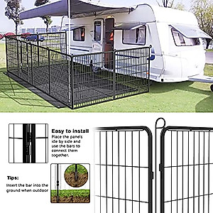 PUKAMI Dog Fence for Dogs, 8/16 Panels 24/32/40 Height x32 inch Width,Portable Dog Playpen Puppy Playpen for Small Medium Dog Exercise Pen for Indoor Outdoor,Pet Playpen Fence for Yard,RV,Camping