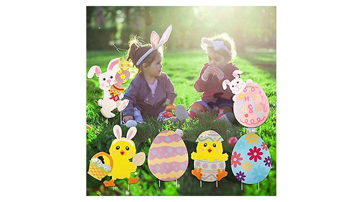 Vibrant Easter Yard Signs: Outdoor Decor & Egg Displays