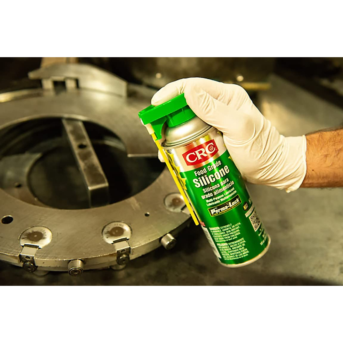 CRC Food Grade Silicone, 10 Wt Oz, Multi-Purpose Silicone Lubricant for High Temperature Applications, NSF H1 Registered Aerosol Spray (12 pack)