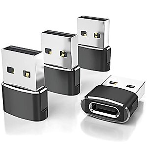 USB to USB C Adapter – 2-Pack USB to C Adapter – Female to Male Power Adapter – USB C Adapter for Charging and Data Transfer – Compact USB Converter Compatible with iPhone, Samsung, AirPods