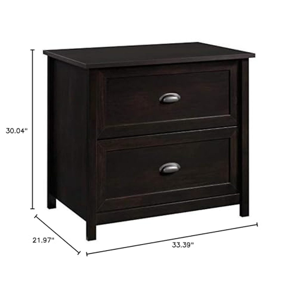 Pemberly Row Engineered Wood 2-Drawer Lateral File Cabinet in Estate Black