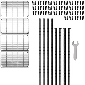 SINGAYE 4 Shelves Wire Storage Shelf 1400LBS Heavy Duty Storage Shelving Unit,Metal Organizer Wire Rack 36" W x 18" Dx 59" H Black