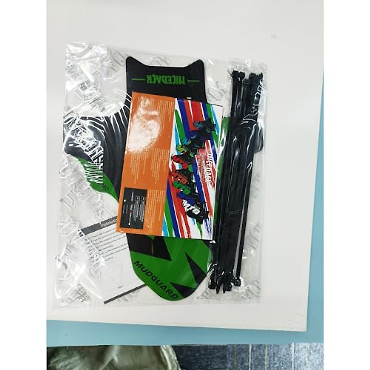 NICEDACK Mudguards Mountain Bike, 2 Pieces Mudguards Fit 20-29 Inch MTB Mudguard Front and Rear Compatible Bicycle Splash Guard (Green)