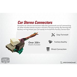 Scosche GM01RB Compatible with Select 1973-91 GM Power/Speaker Connector / Wire Harness for Re-installing the Factory Stereo with Color Coded Wires