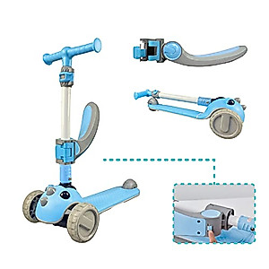 Kids Scooter 3 Wheels Scooter for Kids with Removable Seat 2-in-1 Sit/Stand Kick Scooter for Boys Girls Kids Age 3+