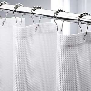 AmazerBath Waffle Shower Curtain, Heavy Duty Fabric Shower Curtains with Waffle Weave Hotel Quality Bathroom Shower Curtains, 72 x 72 Inches