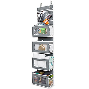 Wondersome Over the Door Organizer - Clear Mesh Window Hanging Storage Rack - Closet/Wall Organization for Bedroom, Bathroom, Kids Room - Space Saving Shelves for Clothes, Shoe, Towel - US-Based Brand