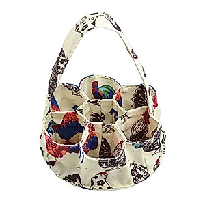 pranovo Mini Eggs Collecting Basket Eggs Gathering Basket with 7 Pouches for Chicken Hen Duck Goose Eggs Housewife Farmhouse Garden