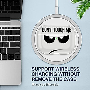 Youtec for Airpods Pro Case, Don't Touch Me for Airpods Pro Cover with Keychain Soft Cute Shockproof Cover for Women Men Compatible with for Airpods Pro 2019 Charging Case -Transparent