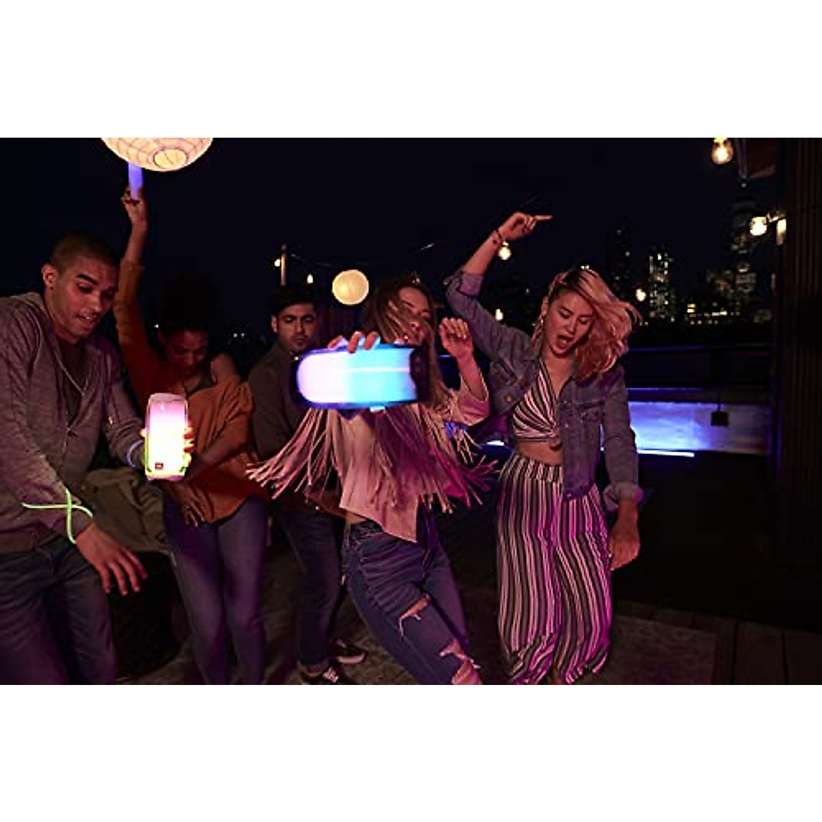 JBL Pulse 4 - Waterproof Portable Bluetooth Speaker with Light Show - Black