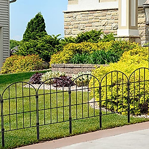 Ticanros 12 Pack Decorative Garden Fence Panels No Dig Fencing, Total 24in (H) x 13ft (L), Rustproof Metal Wire Garden Fence Border, Small Animal Barrier Fence for Dog