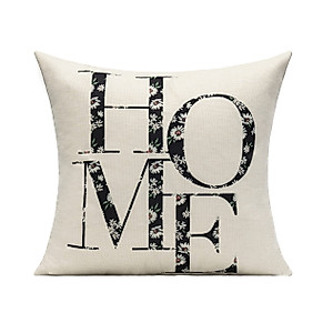 All Smiles Flower Quote Garden Outdoor Pillow Covers 18x18 Decoretion Decoretive Spring Room Decor House Warming Gifts Farmhouse Cushion for Couch Bedroom,Saying with Words Love Home