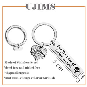UJIMS Color Guard Gift Flag Girl Charm Keychain for Women Winter Guard Senior Grad Jewelry (Flag Girl Charm Keychain)
