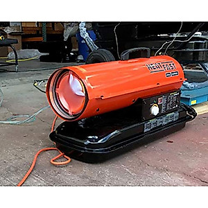 HeatFast HF215K Portable Home, Jobsite, Construction Site Forced Air Kerosene/Diesel Salamander Torpedo Space Heater with Thermostat Temperature Control, 215,000 BTU, orange