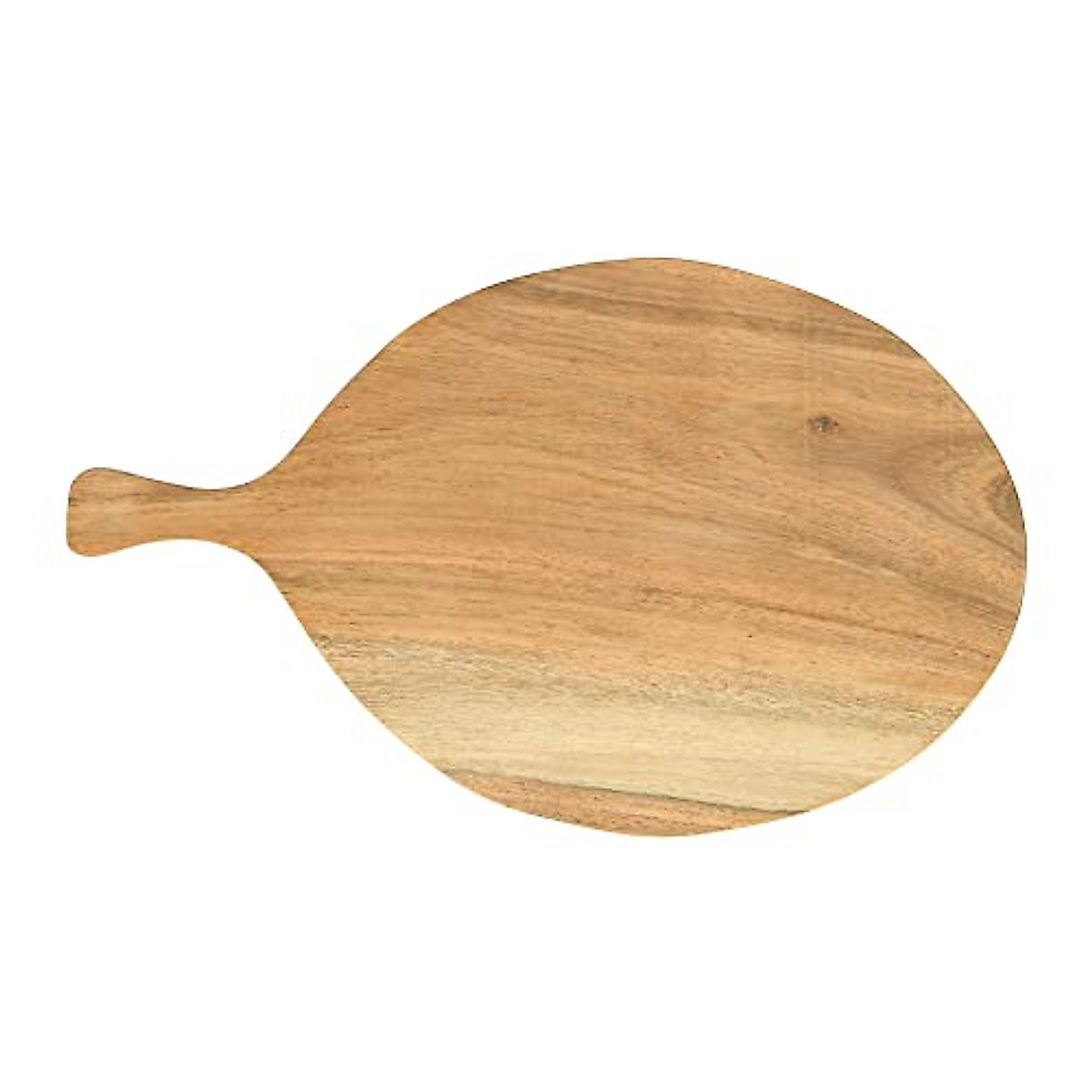 Creative Co-Op DF3134 Round Acacia Wood Cheese Handle Cutting Board, 10.25", Brown