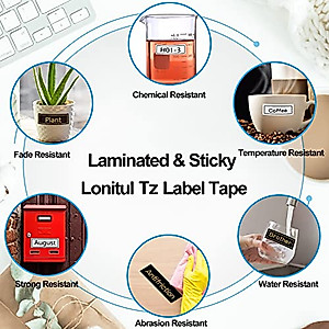 18mm Ptouch Tape Tze-241 344 941 Replacement for Brother Label Maker Tape 18mm 0.7 Laminated White/Black/Silver, TZe 18mm Compatible with Brother Ptouch PT-D400 PT-D410 PT-D460BT PT-D600 PT-P710BT