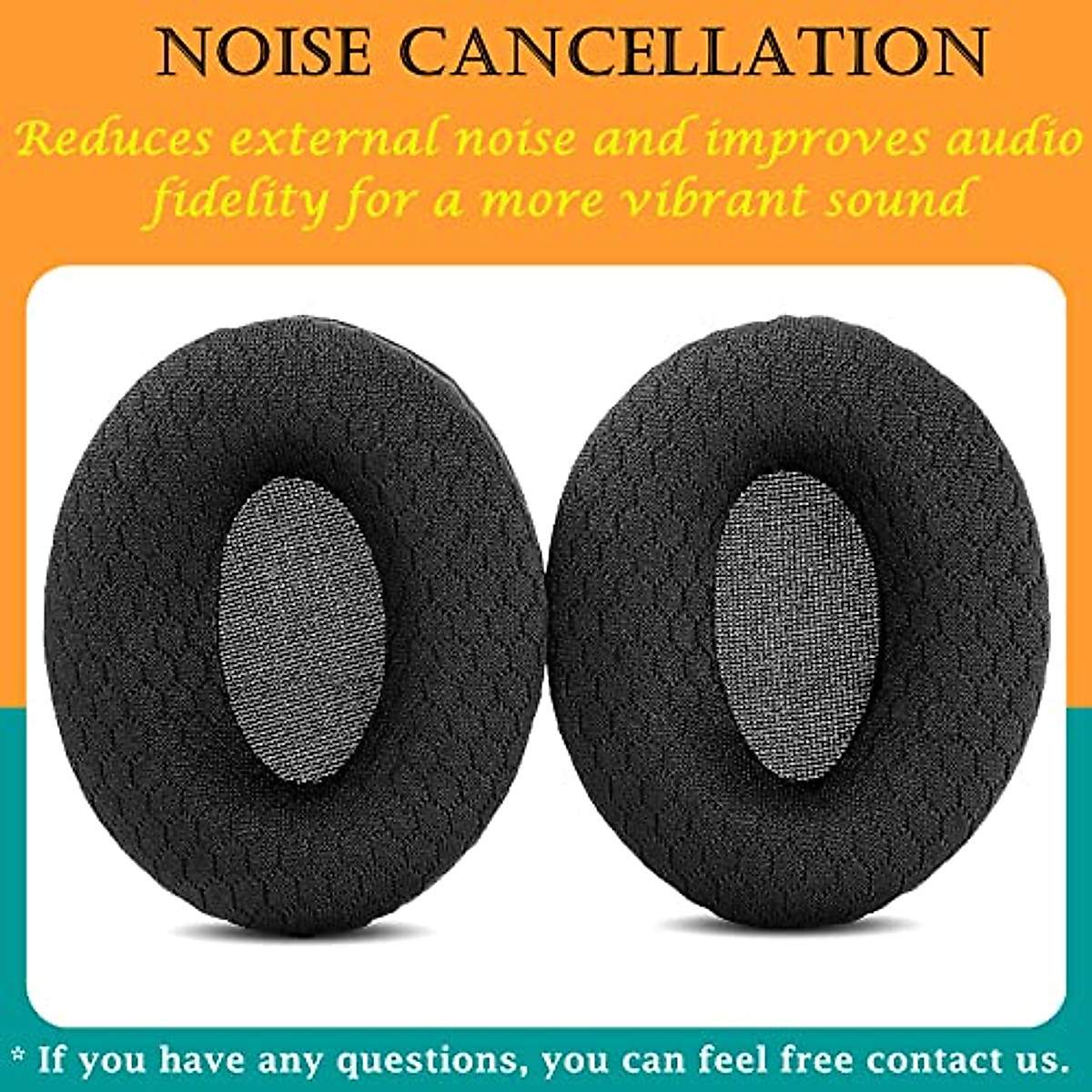 TaiZiChangQin NC100 Upgrade Ear Pads Ear Cushions Replacement Compatible with JVC HA-NC100 NC100 HA NC100 Headphone ( Fabric Earpads Black )