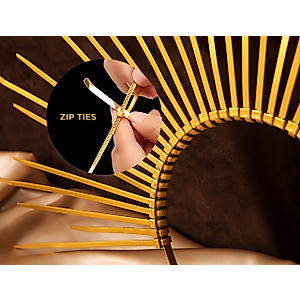 Fantherin Women's Goddess Halo Crown Headband - Zip Tie Spiked Angel Headpiece Headdress for Cosplay Halloween Costume Party (Gold)