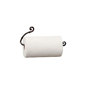 Wall Paper Towel Holder | Black Decorative Wrought Iron Hanger | Wall Mount Fancy Paper Dispenser | Rod Metal Durable & Sturdy | Handmade Crafted by RTZEN-Décor