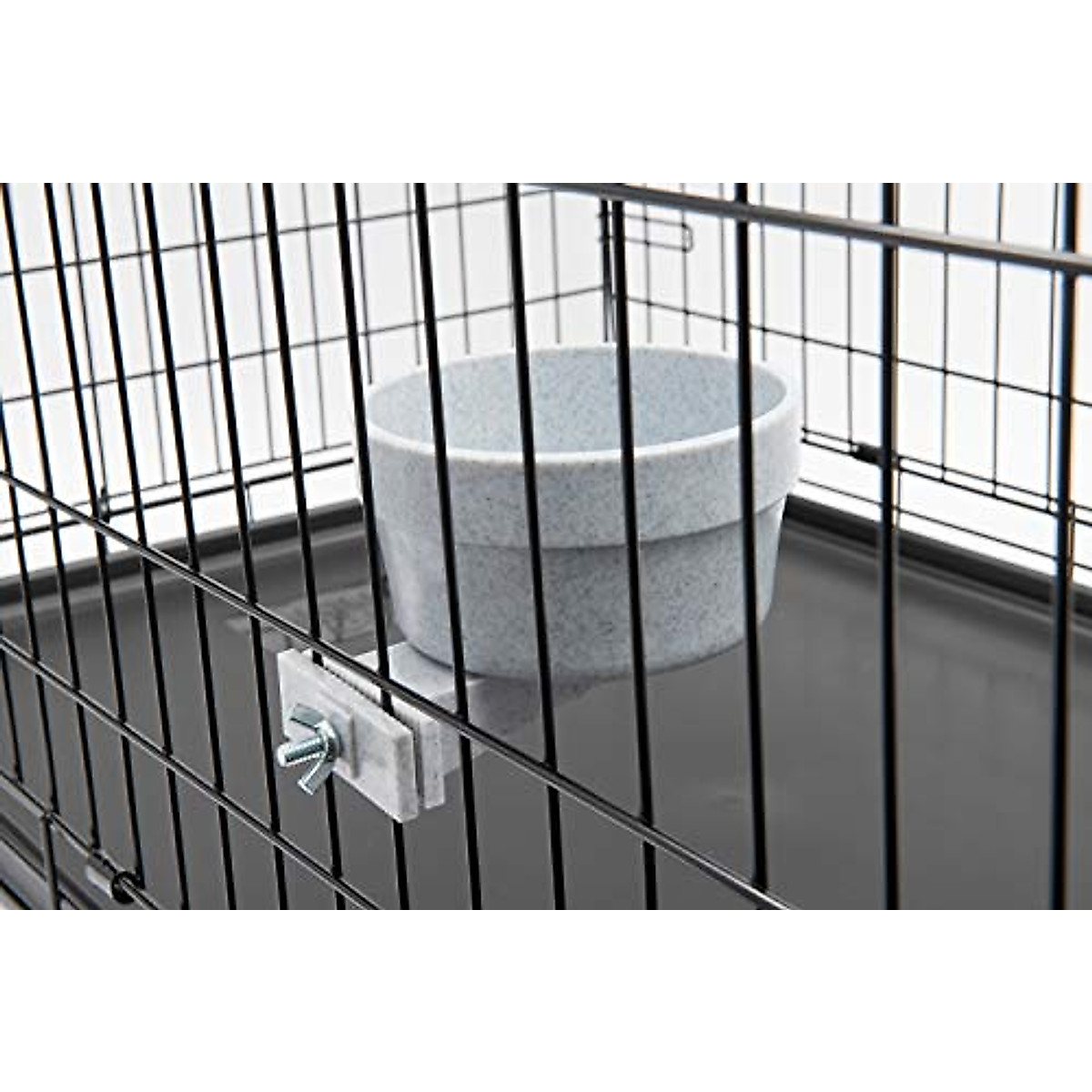 Lixit Quick Lock Removable Dog Kennel Bowls for Wire and Soft Sided Crates (20oz Wire Crate, Granite)