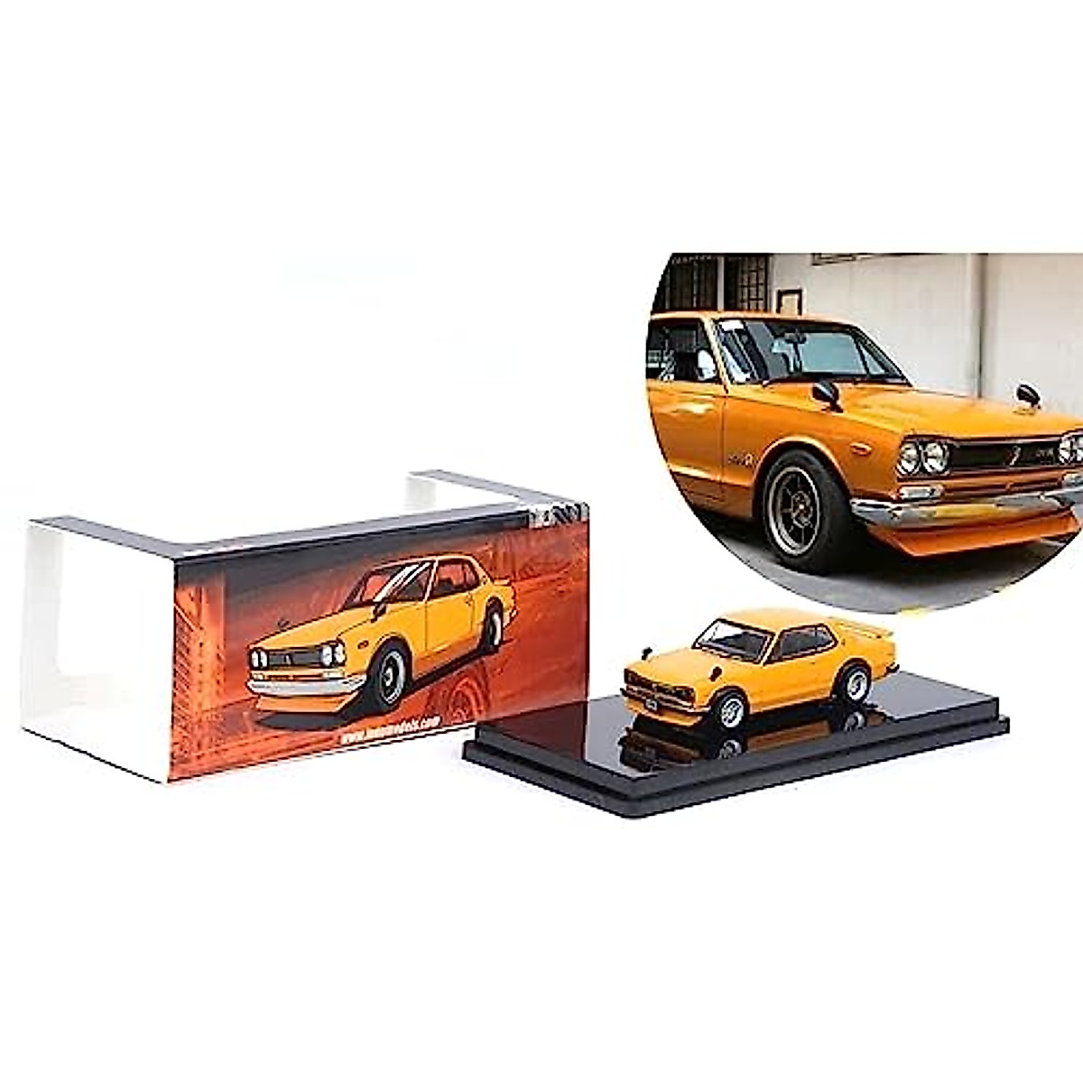 Skyline 2000 GT-R (KPGC10) RHD (Right Hand Drive) Orange Malaysia Diecast Expo Event Edition (2023) 1/64 Diecast Model Car by Inno Models IN64-KPGC10-MDX23OR