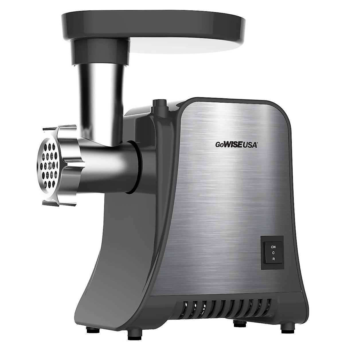 GoWISE USA GW88010 800-Watt Max 4-in-1 Electric Meat Grinder and Food Processor, Small, Stainless Steel