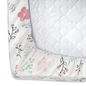 Fisher Price Changing Pad Cover Woodland Theme, Woodland Wonders Collection Waterproof Nursery Changing Pad Cover for Girls