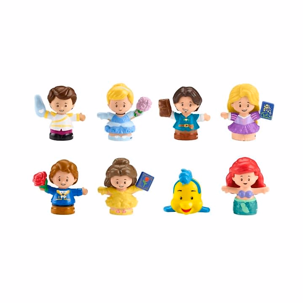 Fisher-Price Disney Princess Toddler Toys Little People Prince and Princess Figure Pack, 8 Pieces