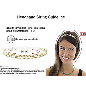 Beaute Galleria 6 Pieces Adjustable Braided Headbands - Double Braided & Triple Strand Twisted Elastic, Women Hair Accessory Hippie Boho Bohemian