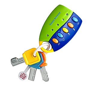 Anniston Kids Toys, Colorful Baby Toy Smart Remote Sound Musical Car Key Keychain Pretend Education Remote Control Toys for Baby Children Toddlers Boys & Girls, Blue