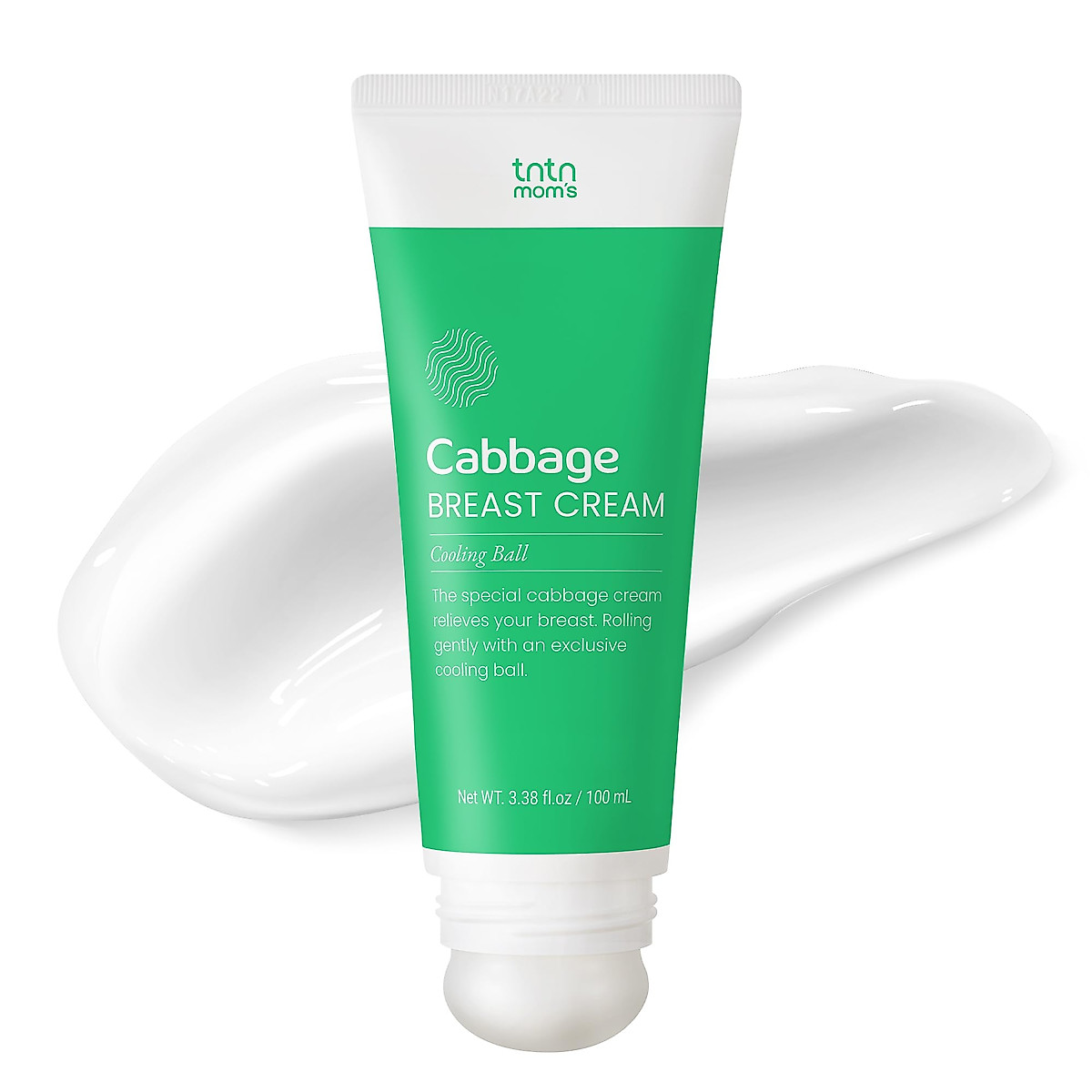 tntnmom's Cabbage Breast Cream 3.38 Oz with Special Cooling Ball applicator | For Engorgement, Mastitis, Stop Lactation | Trusted by Korea Mother, Breastfeeding Essencial