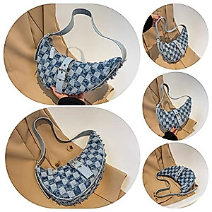 FONETTOS Y2K Saddle Hobo Bag, Women Shoulder Purse Moon Bag Handbag Fashion for Girls