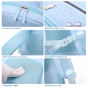 KIDNUO Backpack for Girls, 15.6 Inch Laptop School Bag Kids Kindergarten Elementary College Backpacks Large Bookbags for Teen Girl Women Students Casual Travel Daypacks (Blue)