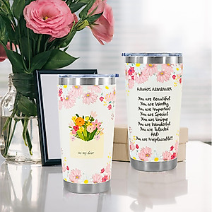 Icesip 20oz Inspirational Stainless Steel Tumbler with Straw & Brush - Best Friend Friendship, Holiday and Christmas Gifts, For Women Tumblers,Leakproof Travel Mug