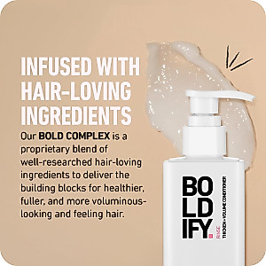 Boldify Thicken Volume Conditioner - Ultimate Biotin Formula for Hair Thickening, Split End Repair, Nourishment, and Fine or Oily Hair for Women & Men