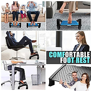 Ergonomic Foot Rest Under Desk, Adjustable 6 Height Office Foot Rest for Under Desk with Soft Comfort Gel Pad, Foot Rest Under Desk with Massage Surface, Soft Comfort Gel Pad for Leg Pain Relief