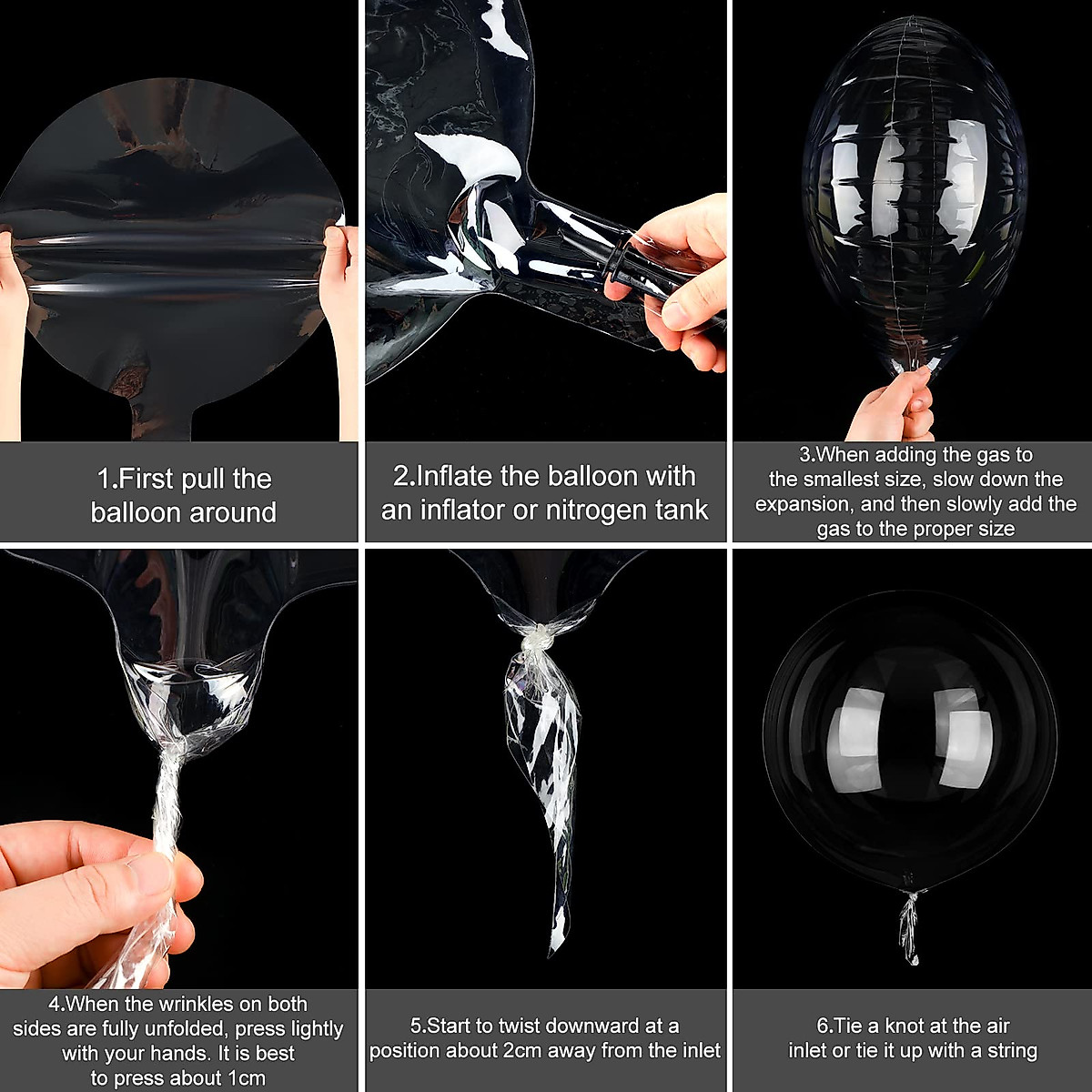 20 Pieces Clear Balloons 36 Inch Transparent Balloons Big Bubble Bobo Balloons Clear Balloons for Stuffing Large Clear Balloon Bobo Kids' Party Balloons for Christmas Wedding Birthday Decoration