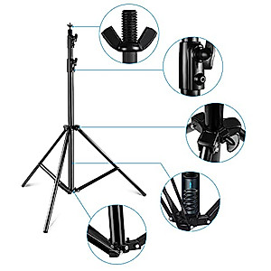 SLOW DOLPHIN Photo Video Studio Triple Crossbar 10 (W) x 8.5 (H) ft Adjustable Photography Backdrop Background Support Stands, with Mounting Bracket and 6 Pcs Spring Clamp, Carry Bag