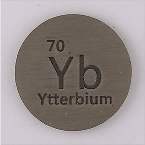 Ytterbium (Yb) 24.26mm Metal Disc 99.9% Pure for Collection or Experiments