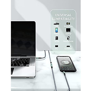 RAWAUX Headphone Extension Cable 3.5mm Male to Female Stereo Audio Cable 24K-Gold Plated Nylon Braided Earphone Extension Adapter Aux Extender Cord for Tablet, Laptop,Phones,Media Players (6.6ft/2m)