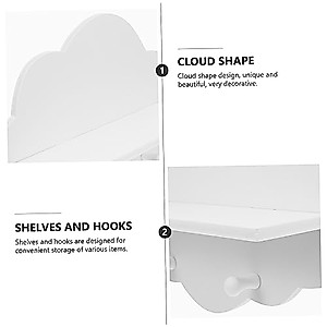 ARTIBETTER 1pc Shelf Blush Decor Wood Storage Shelves White Storage Shelves Wall Cloud Shelf for Nursery Floating Shelves Wooden White Storage Shelf Wall Mounted Shelves Finishing Shelf Fold
