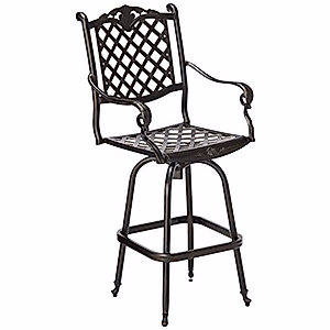 Christopher Knight Home Avon Outdoor Cast Aluminum Bar stool, Shiny Copper