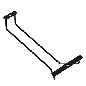 Dianoo Wine Glass Holder, Stemware Rack, Wine Glass Rack Under Cabinet With Screws, 27cm 1 Row Black